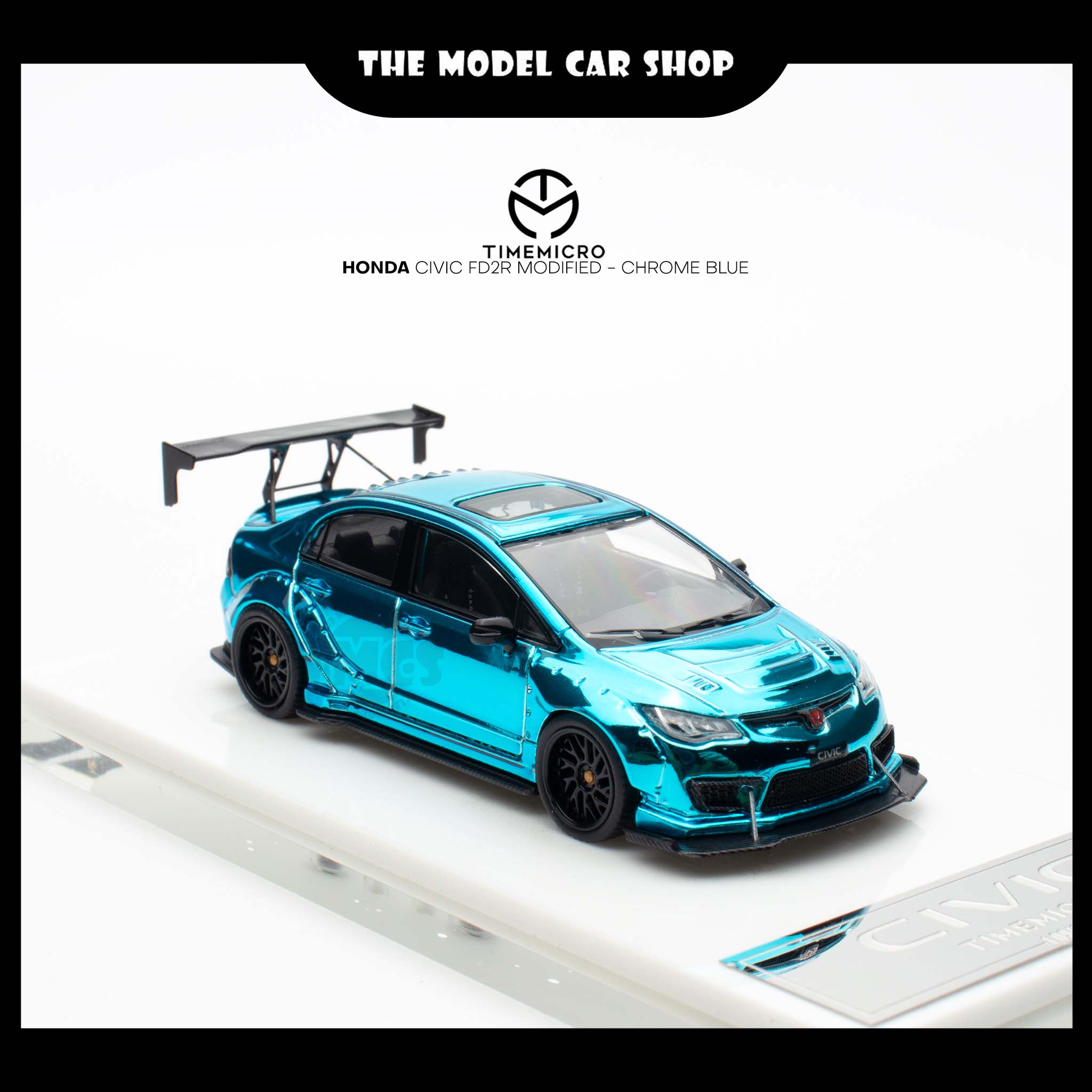 [Time Micro] Honda Civic FD2R Modified - Chrome Blue | The Model Car Shop