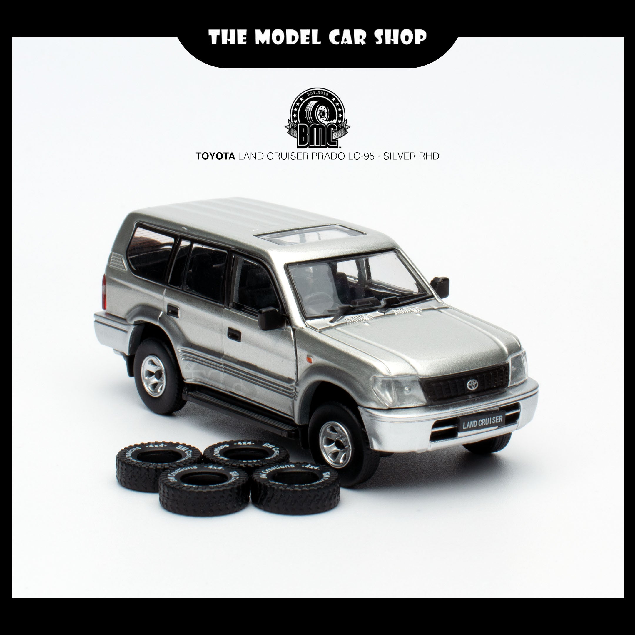 [BMC] Toyota Land Cruiser Prado LC95 - Silver (RHD) | The Model Car Shop