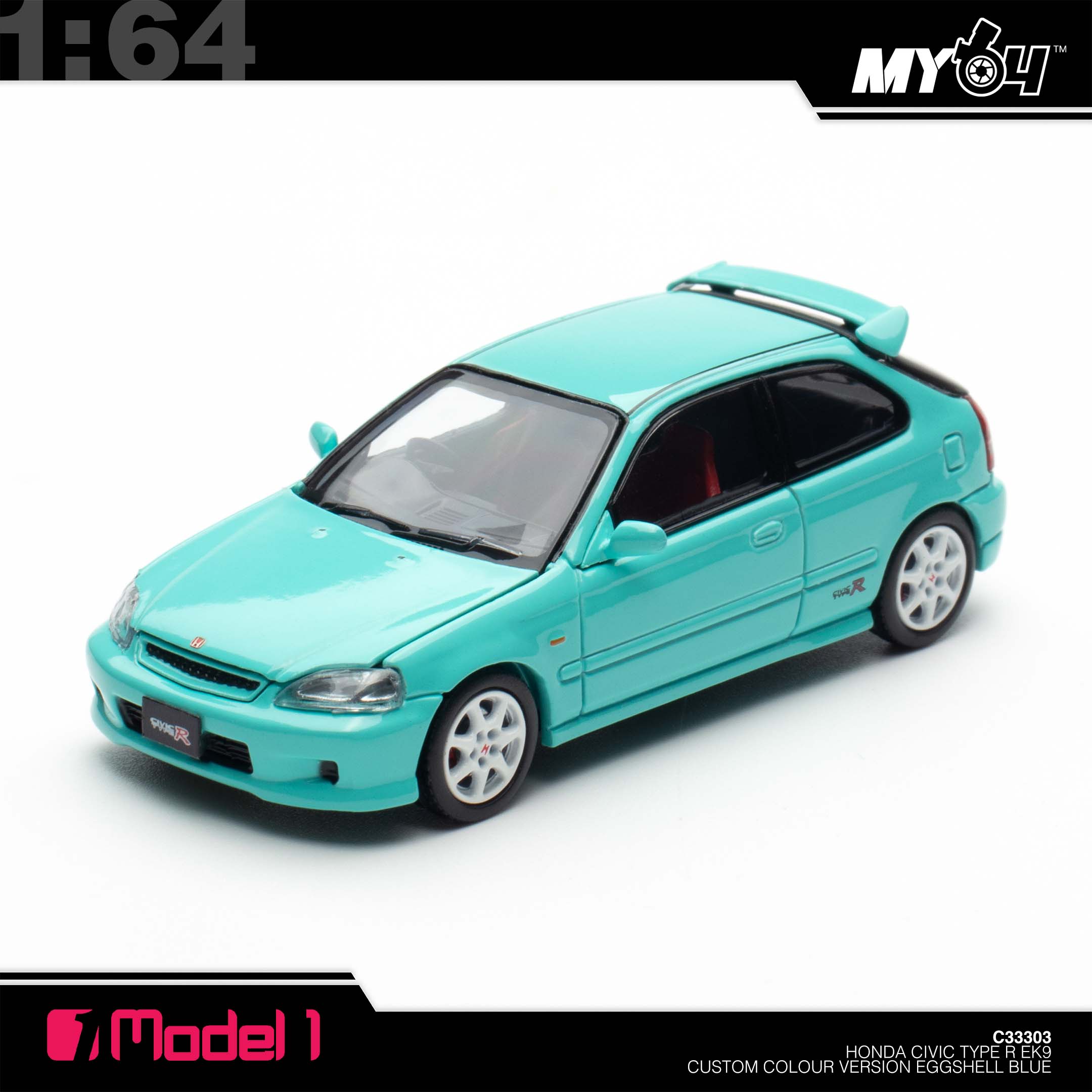 [Model1] Honda Civic Type R EK9 - Tiffany Blue | The Model Car Shop