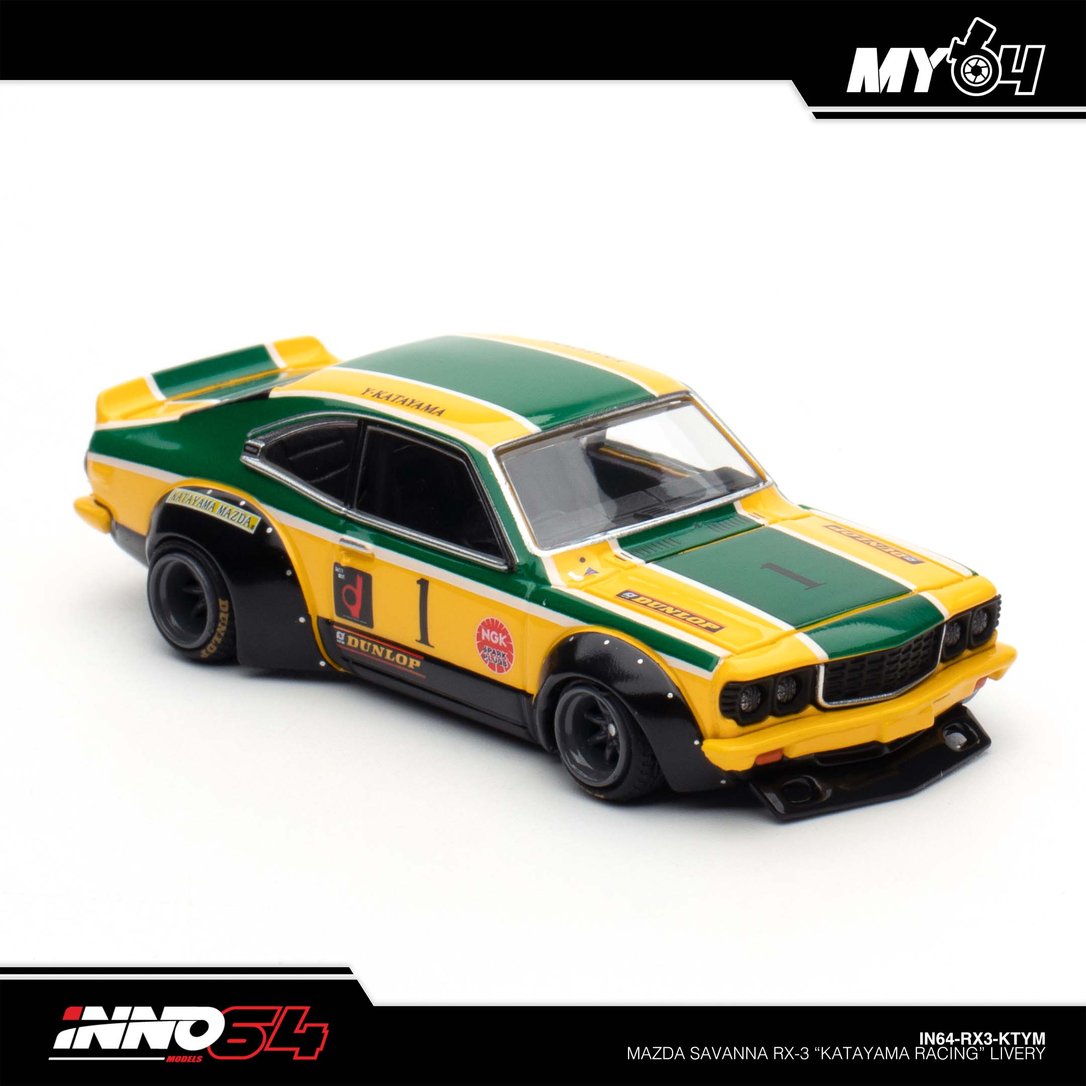 [INNO64] Mazda Savanna RX3 "KATAYAMA RACING" Livery | The Model Car Shop