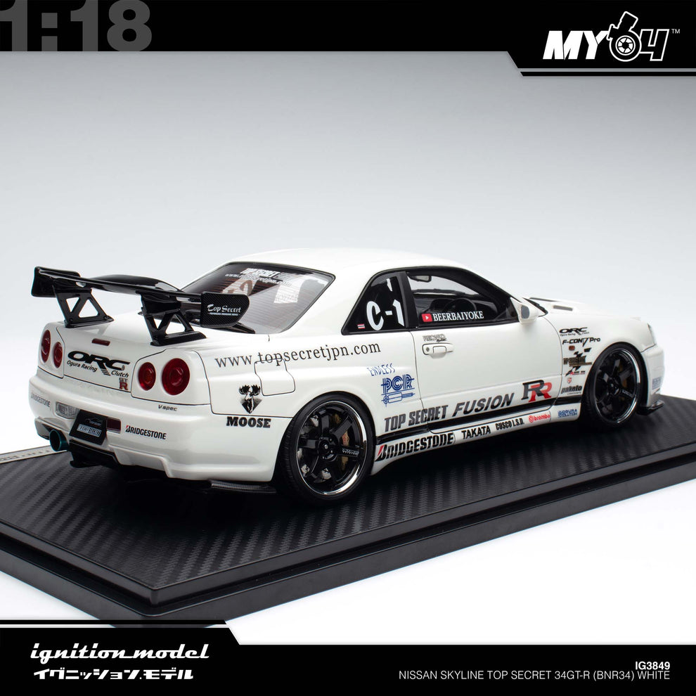 [Ignition Model] 1:18 Nissan Skyline Top Secret 34GT-R (BNR34) - White ...