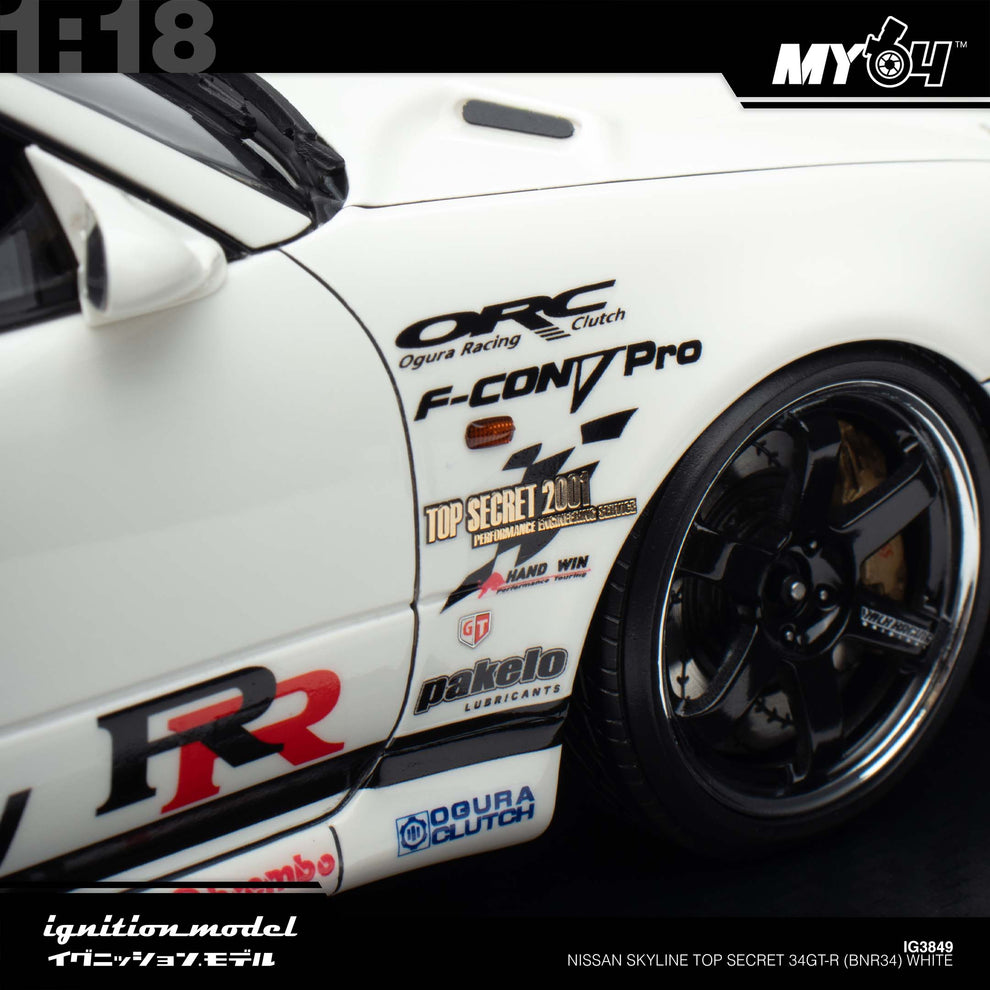 [Ignition Model] 1:18 Nissan Skyline Top Secret 34GT-R (BNR34) - White ...
